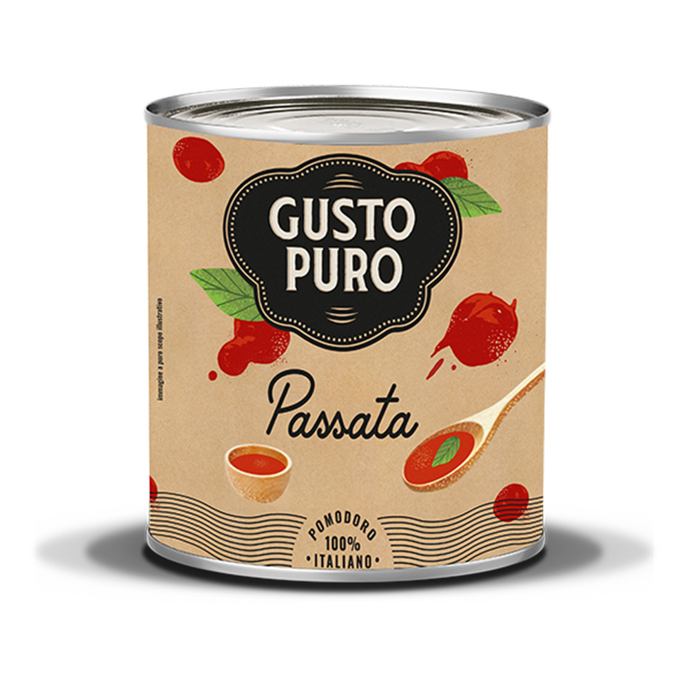 Pasata – pasiran paradižnik, Gusto Puro, 2,50 kg – Kvibo